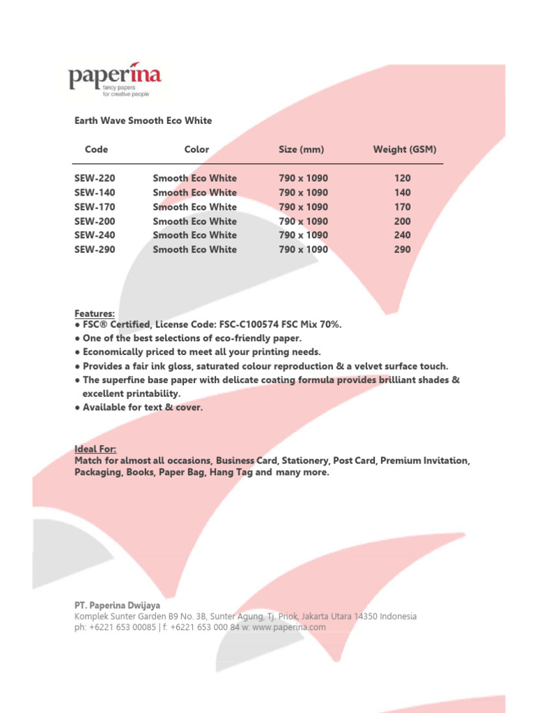 EarthWave - Smoth Eco White - Stock 2023 | PDF | Home & Garden
