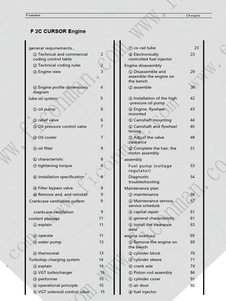 FPT CURSOR9 Engine Maintenance Manual A | PDF | Valve | Pump