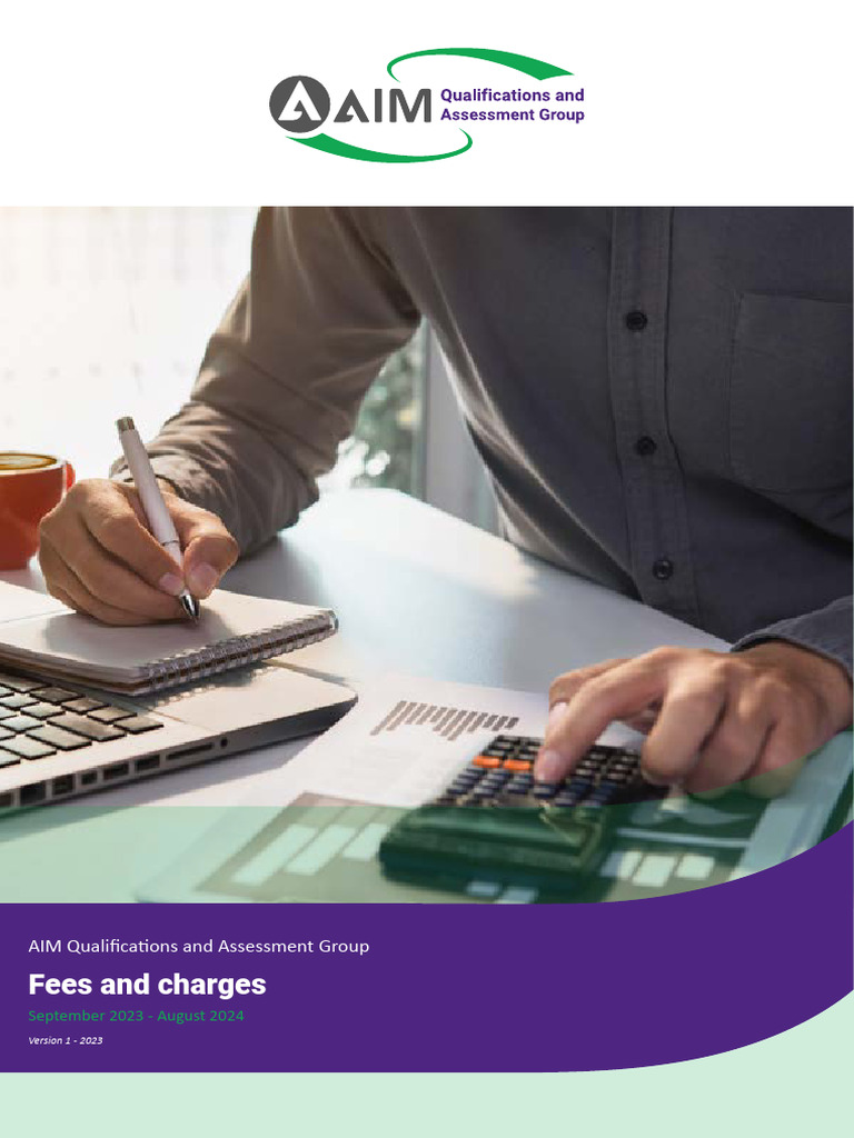 AIM Qualifications Fees 2023-2024 Guide | PDF | Apprenticeship