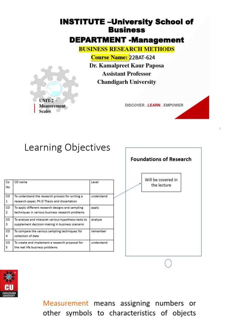 Unit 2.1 Different Measurement Scales | PDF | Level Of Measurement ...