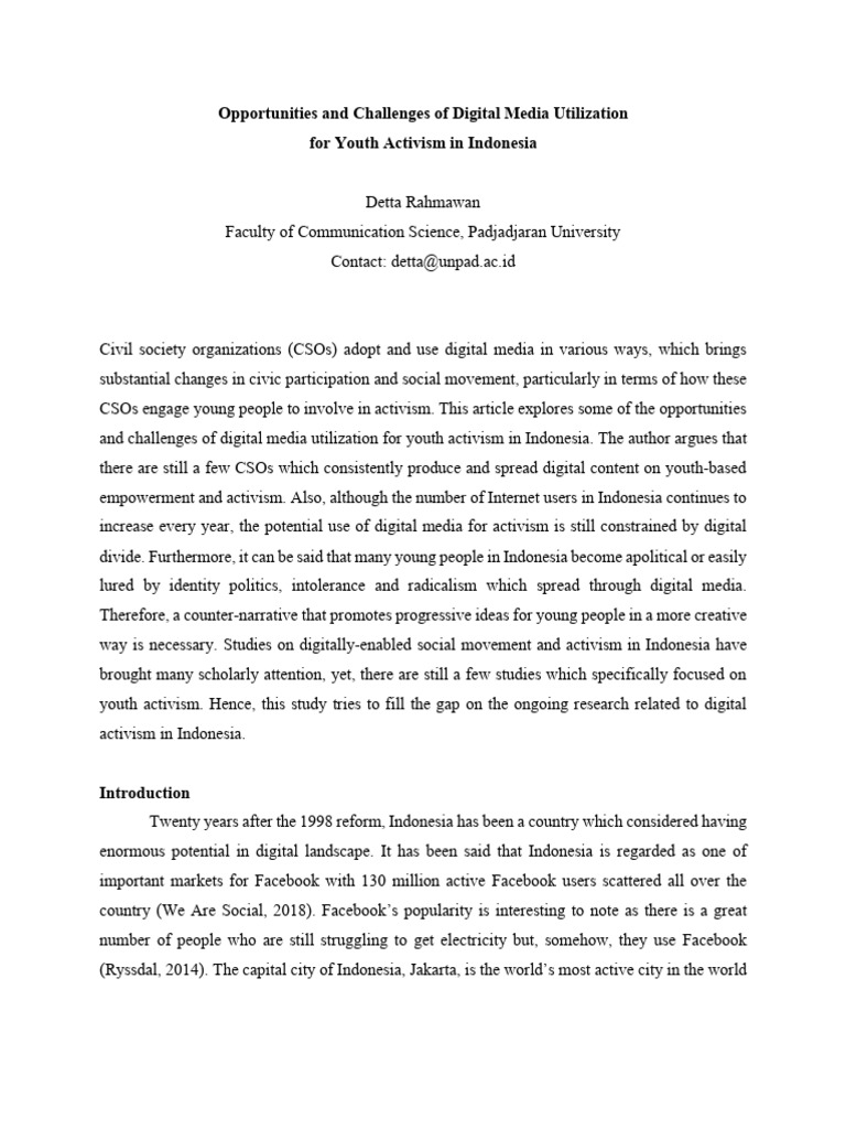 Opportunities and Challenges | PDF | Media (Communication) | Activism