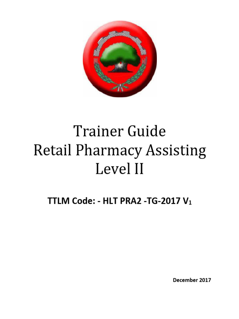 Final Trainer Guide For Pharmacy TVET Level II Training | PDF ...