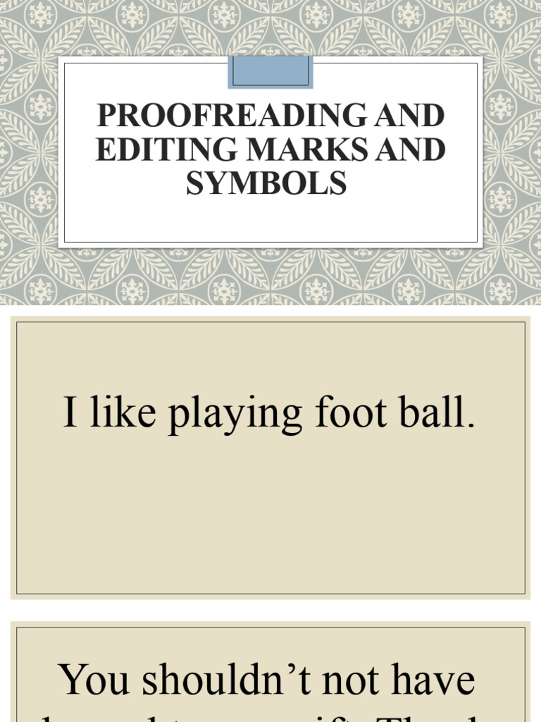 Proofreading and Editing Marks and Symbols | PDF | Bracket | Graphemes