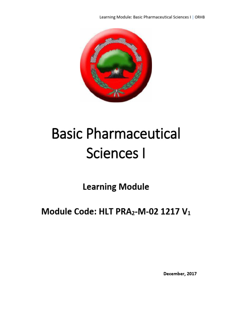 Basic Pharmaceutical Sciences I Module | PDF | Tablet (Pharmacy) | Pharmacy