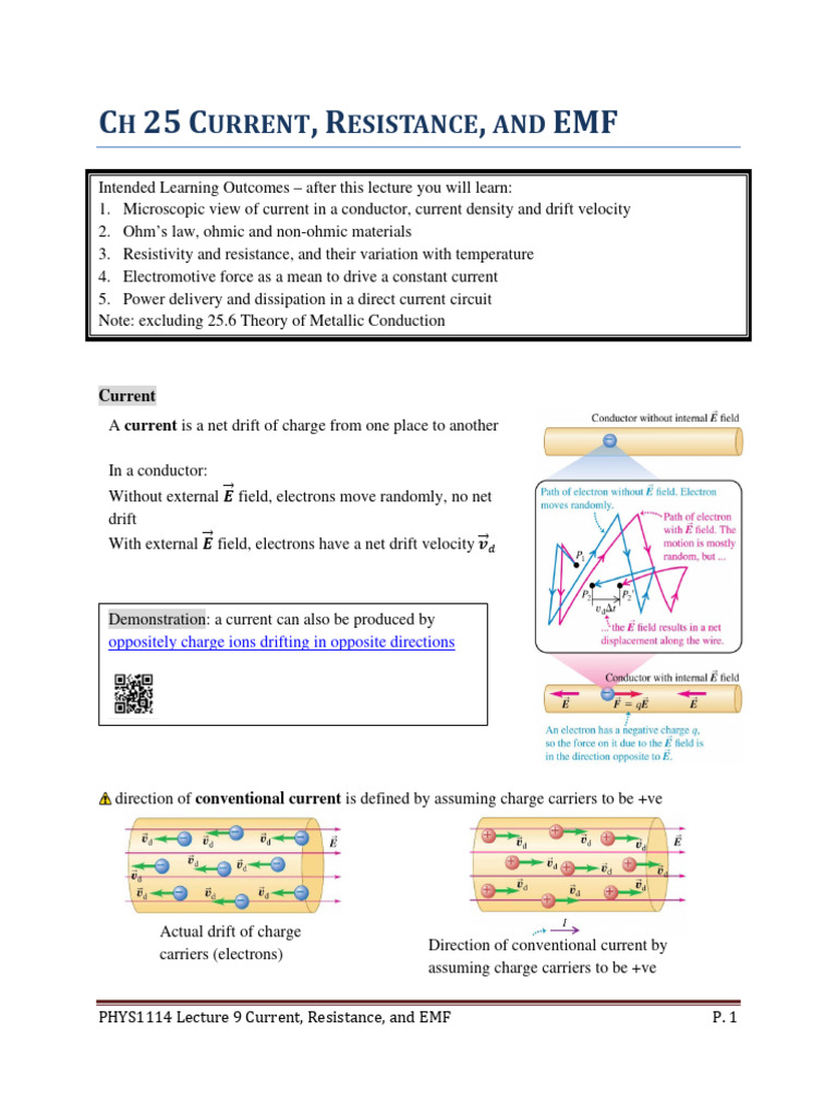 Lecture09 ch25 | PDF | Electrical Resistivity And Conductivity | Electrical Resistance And ...