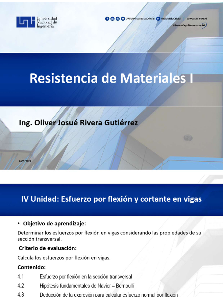 IV Unidad Esfuerzo Por Flexión y Cortante en Vigas - Flexión en Vigas | PDF | Doblar | Viga ...