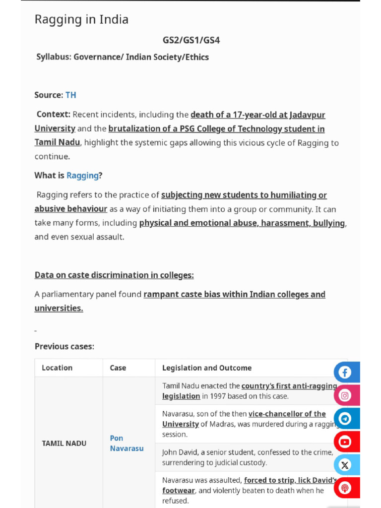Ragging | PDF | Human Rights | Justice