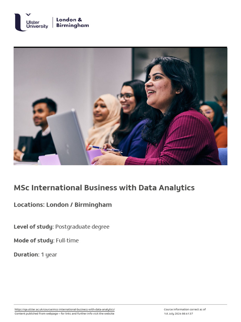 MSc International Business with Data Analytics | PDF | Postgraduate ...