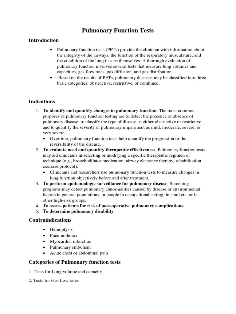 Pulmonary Function Tests | PDF | Lung | Exhalation