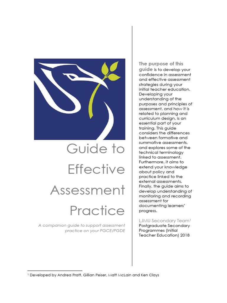 Guide To Effective Assessment Practice | PDF | Educational Assessment | Learning