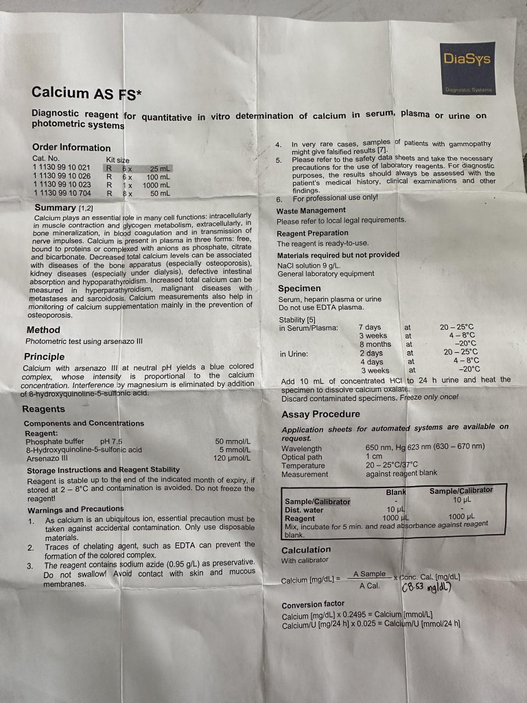 Calcium-Chloride Inserts | PDF