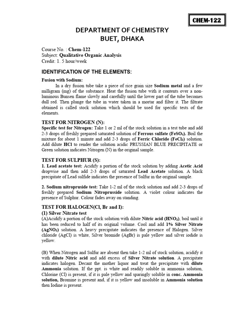 Chem - 122 | PDF | Amine | Iodine