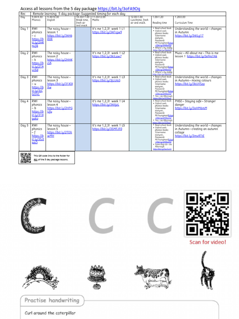 Reception 5 Day Remote Learning Package Aut2 Combined | PDF | Computing