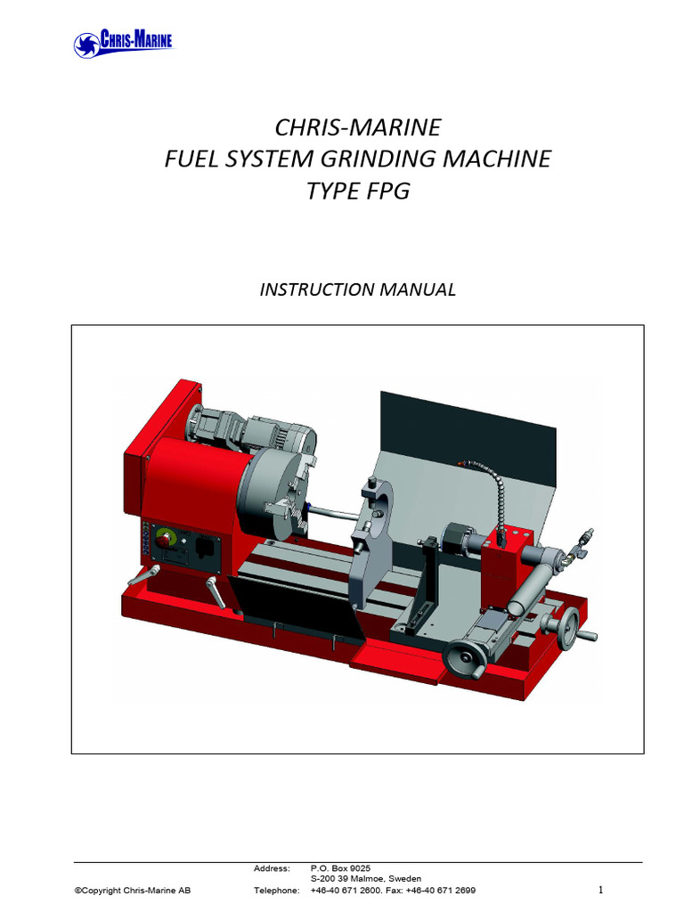 Fuel System Grinding Machine - Type FPG - Instruction Manual | PDF | Grinding (Abrasive Cutting ...