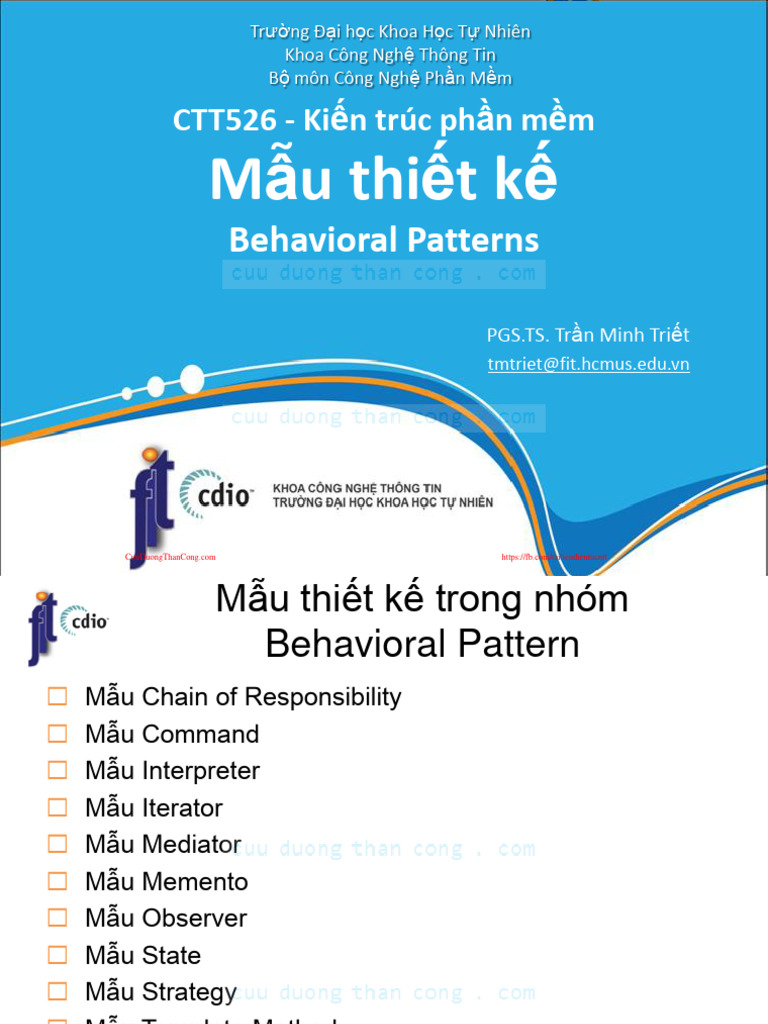 Kien-Truc-Phan-Mem - Tran-Minh-Triet - 3-Design-Patterns-Behavioral-Patterns - (Cuuduongthancong ...