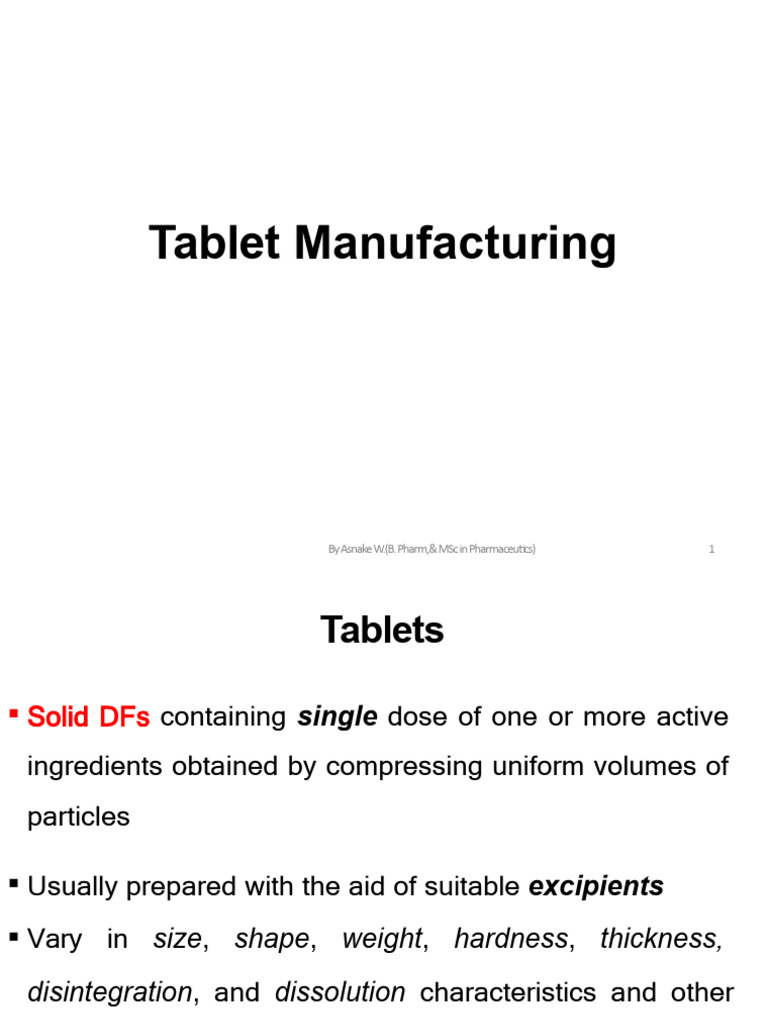 Tablets | PDF | Tablet (Pharmacy) | Chemical Substances