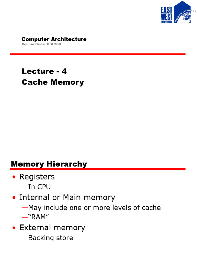 04 Cache Memory Internal Memory Revised 2 | PDF | Computer Data Storage ... 04 Cache Memory Internal Memory Revised 2 | PDF | Computer Data Storage ...
