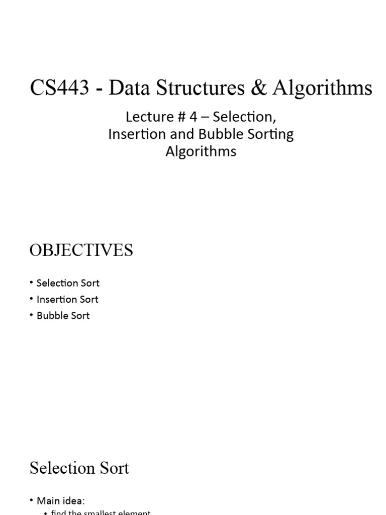 Selection, Insertion and Bubble Sorting | PDF | Applied Mathematics | Theoretical Computer Science