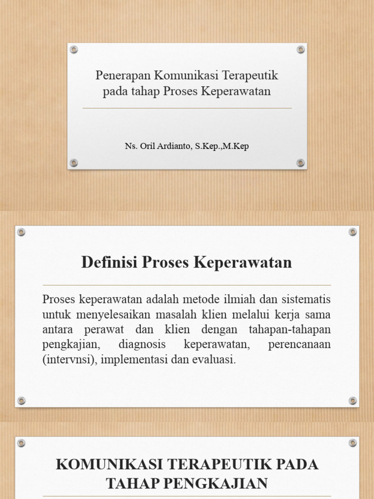 Penerapan Komunikasi Terapeutik Pada Tahap Proses Keperawatan | PDF
