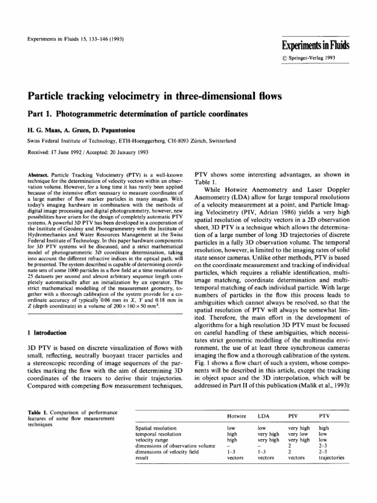 3D Particle Tracking Velocimetry | PDF | Optical Resolution | Optics