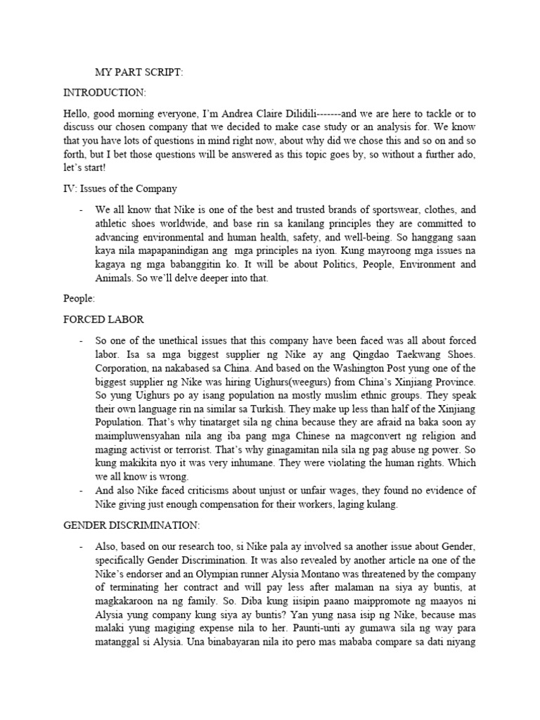 My Part Script | PDF My Part Script | PDF