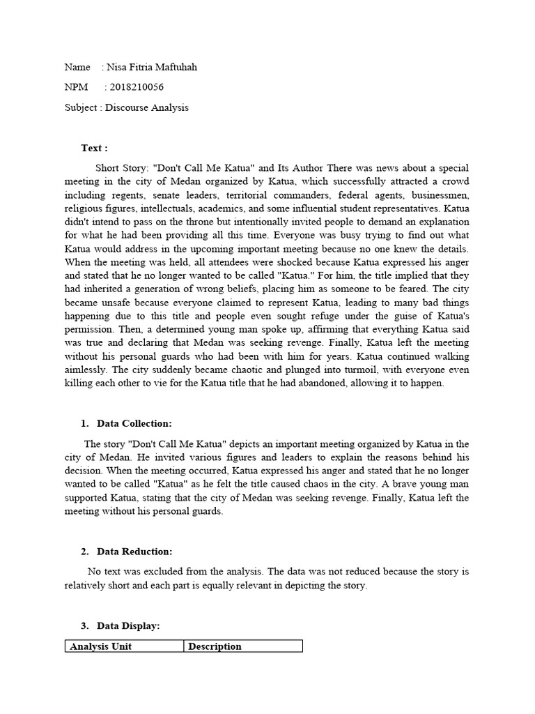 UAS Discourse Analysis | PDF | Word | Grammar