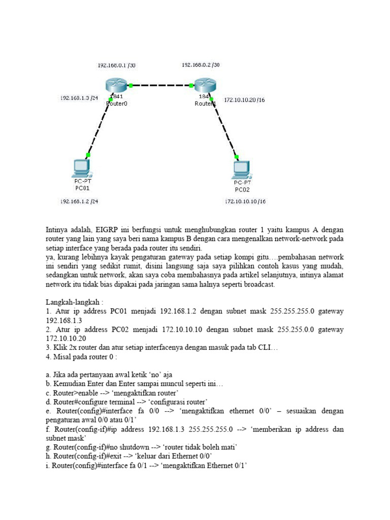 Konfigurasi EIGRP Router Jaringan | PDF | Komputer