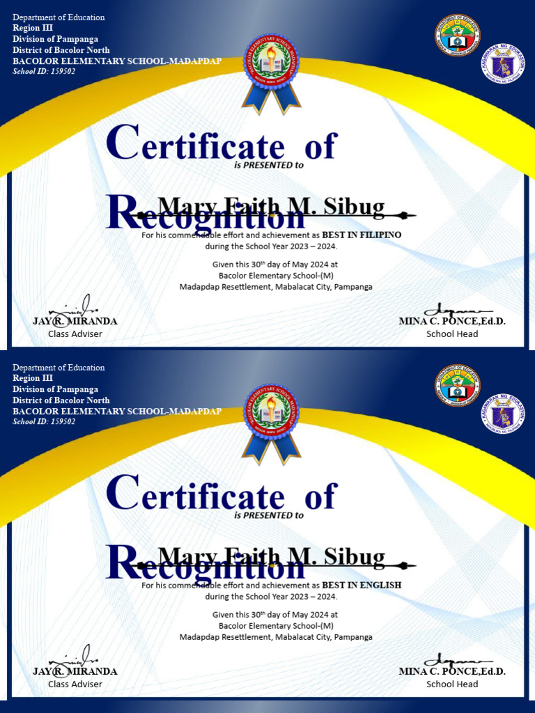 Grade 6 SPECIAL AWARDS S.Y.23 24 | PDF