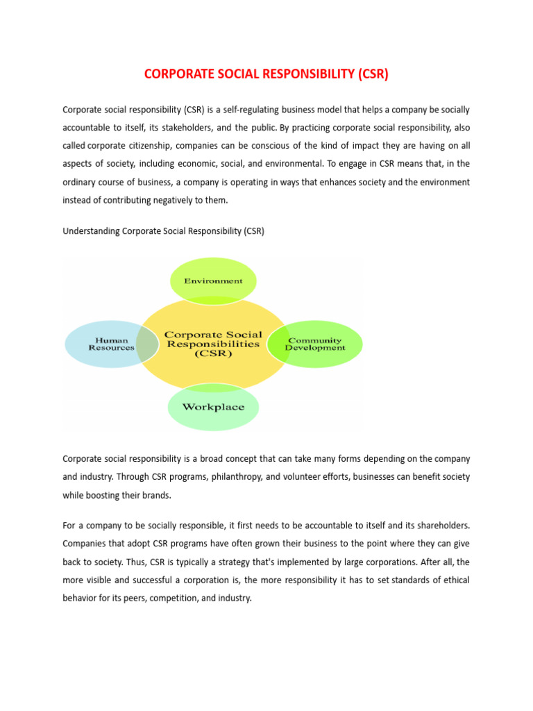 Corporate Social Responsibility (CSR) | PDF | Corporate Social ...