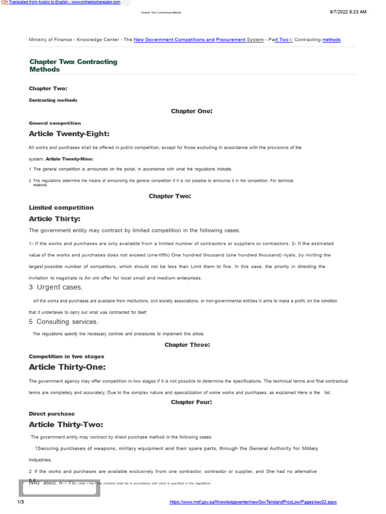 CH7 - Government Contracting Methods | PDF | Business | Economies