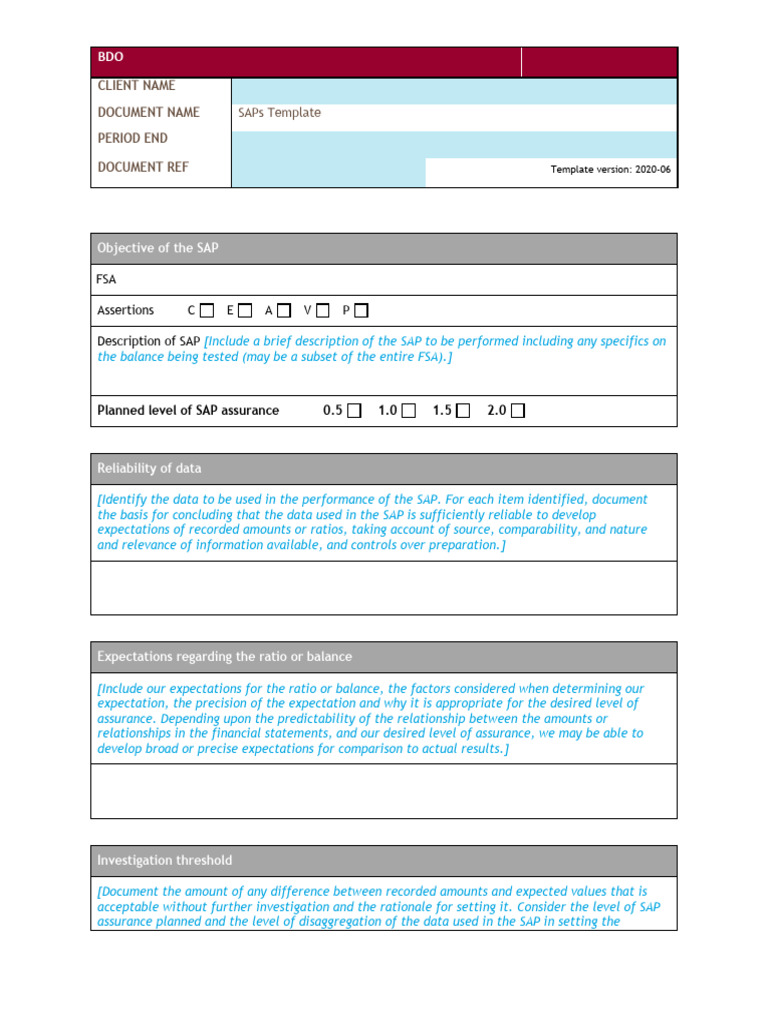3.EG.03 SAPs Template | Download Free PDF | Reliability Engineering