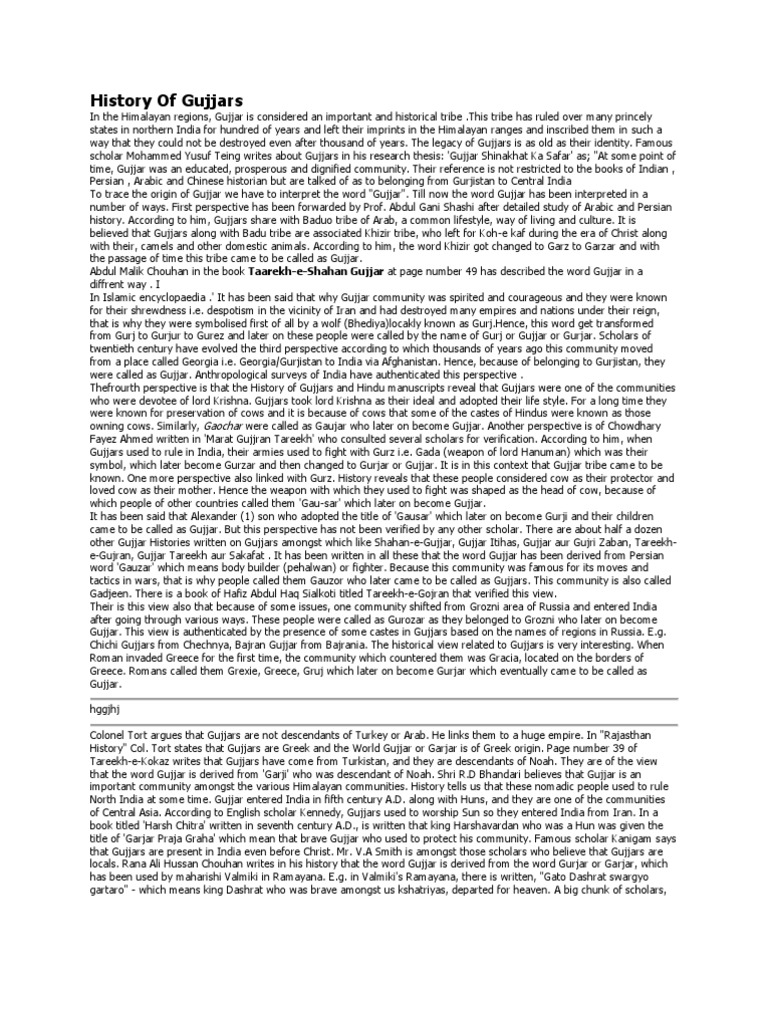 History of Gujjars | Download Free PDF | Religion And Belief