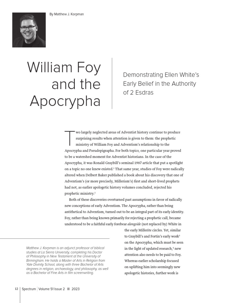 William Foy and The Apocrypha Demonstrat | PDF | Bible | Apocrypha