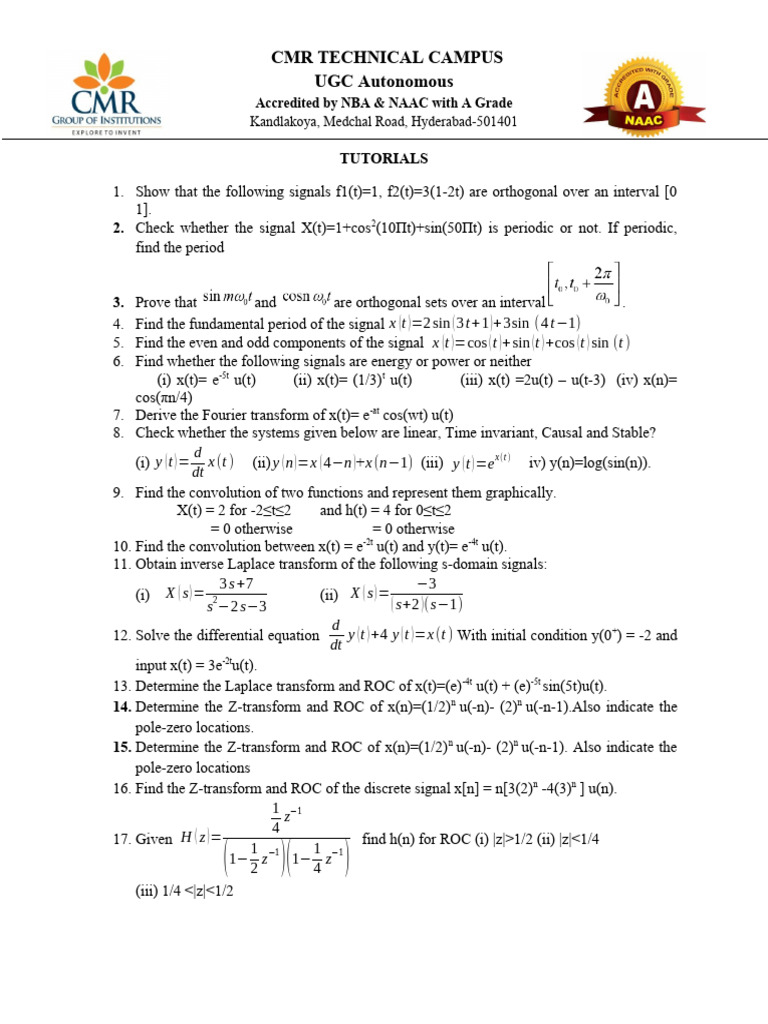 Tutorials | Download Free PDF | Laplace Transform | Mathematical Physics