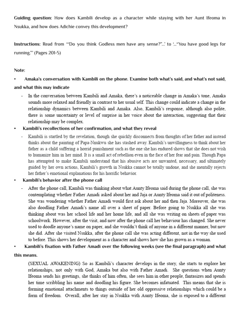 Group 3 - Kambili's Coming of Age | PDF | Psychology | Behavioural Sciences