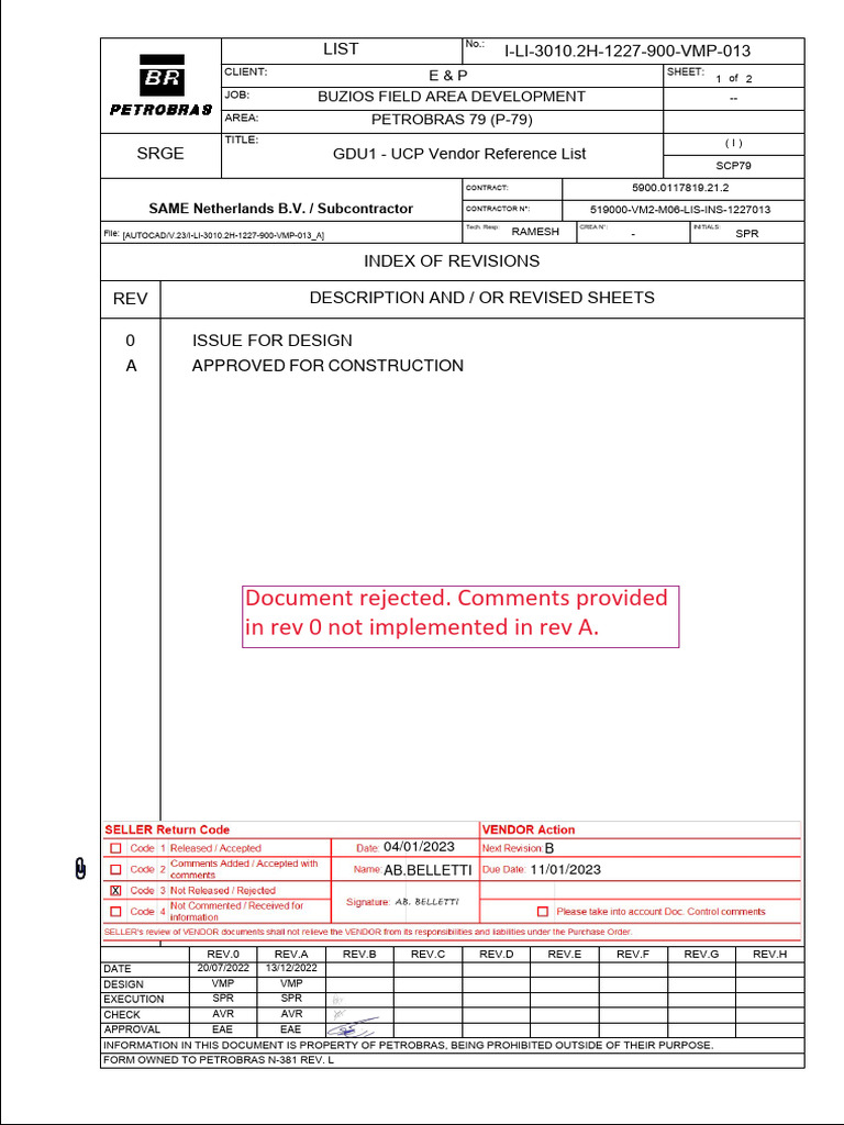 Gdu Vendor Ref List Rev B | PDF