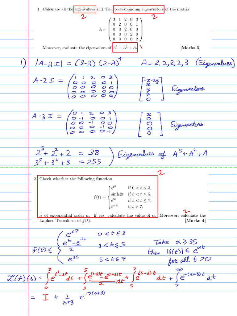 Midterm Solutions For M2 (MTH 110) 2024 | PDF