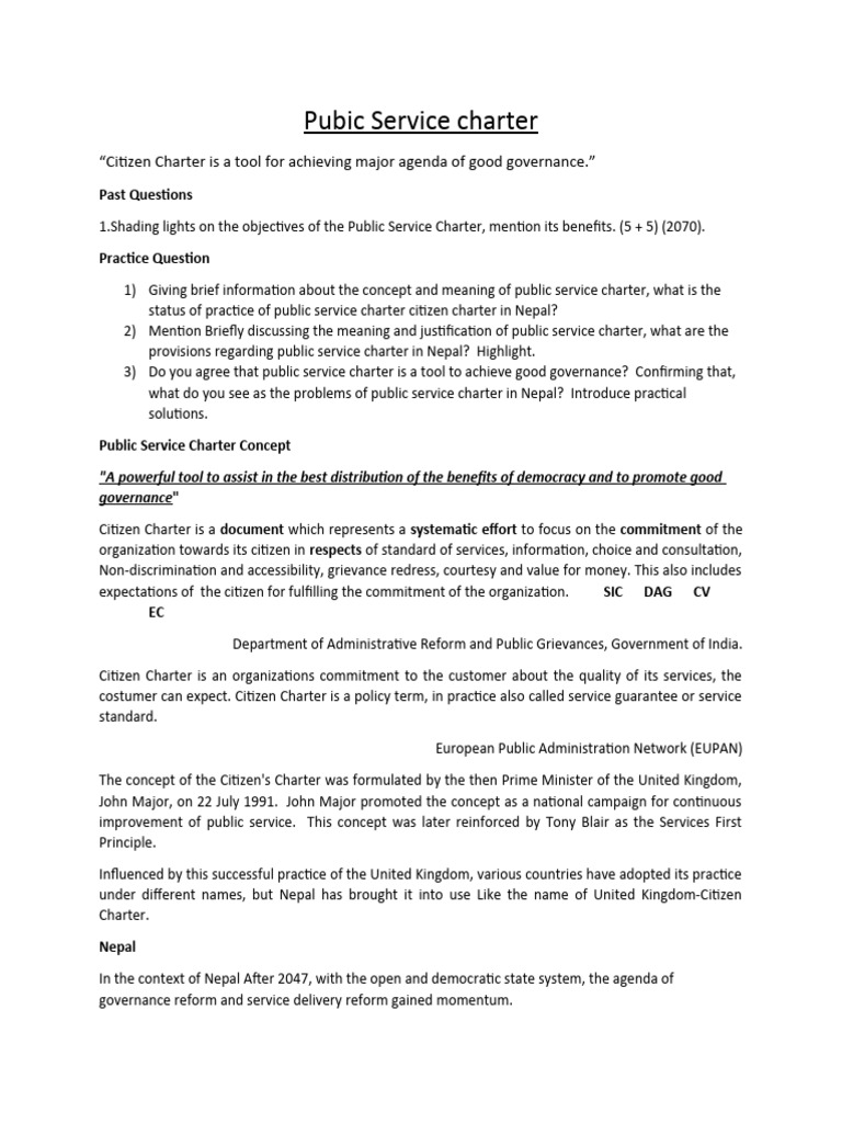 3.7 Public Service Charter | Download Free PDF | Governance | Public ...