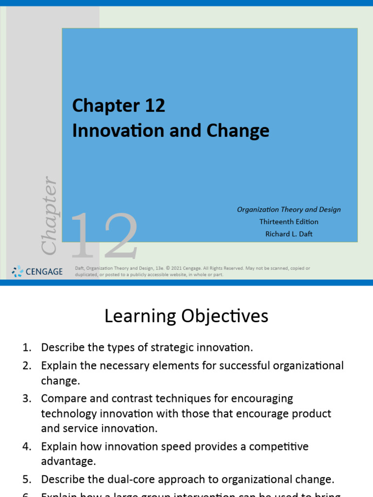 Daft OTAD 13e PPT Ch12 | PDF | Innovation | Organizational Behavior Daft OTAD 13e PPT Ch12 | PDF | Innovation | Organizational Behavior