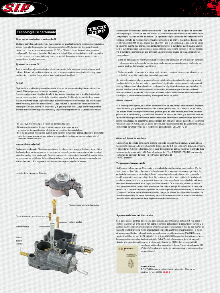 Tecnologia Si Carburador Vergaser+SI | PDF | Carburador | Motores