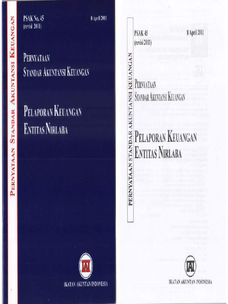 PSAK No. 45 Pelaporan Keuangan Entitas Nirlaba Revisi 2011 | PDF