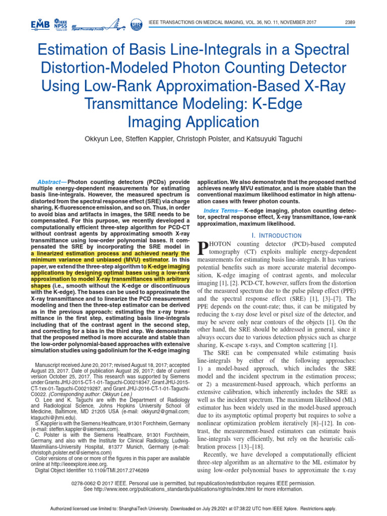 Lee 等 - 2017 - Estimation of Basis Line-Integrals in a Spectral D | PDF | Mathematical Analysis ...