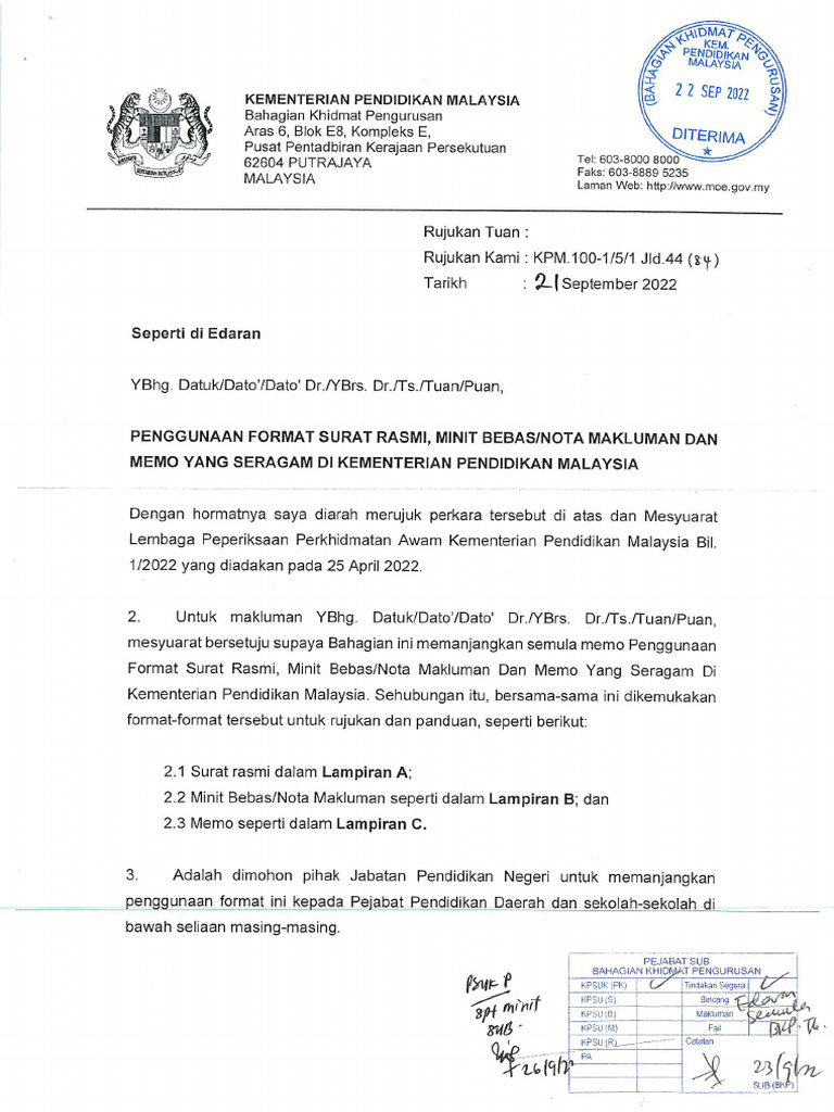 Slot 2 - Penggunaan Format Surat Rasmi | PDF