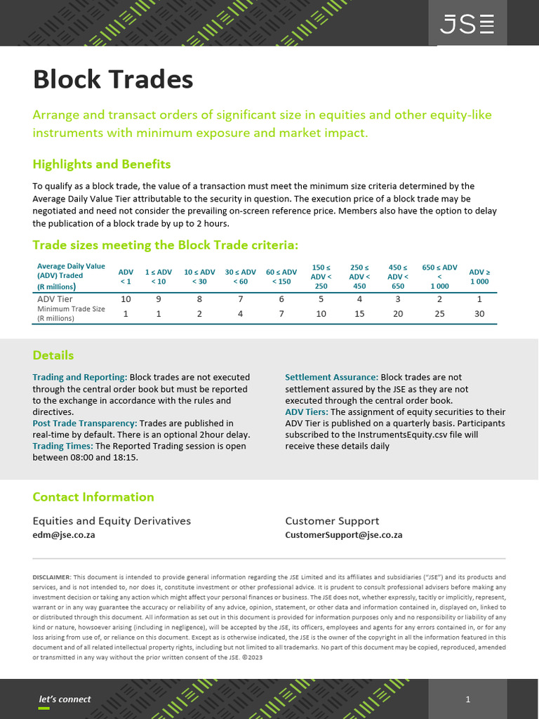 Block Trades v5 | PDF | Microeconomics | Economics