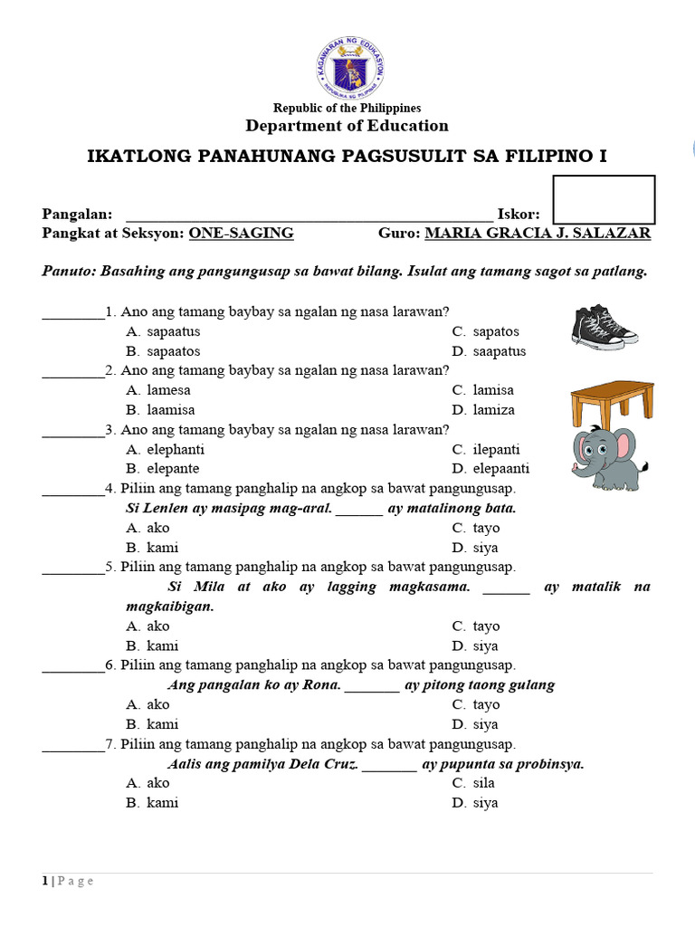 Filipino Periodical Third Quarter | PDF