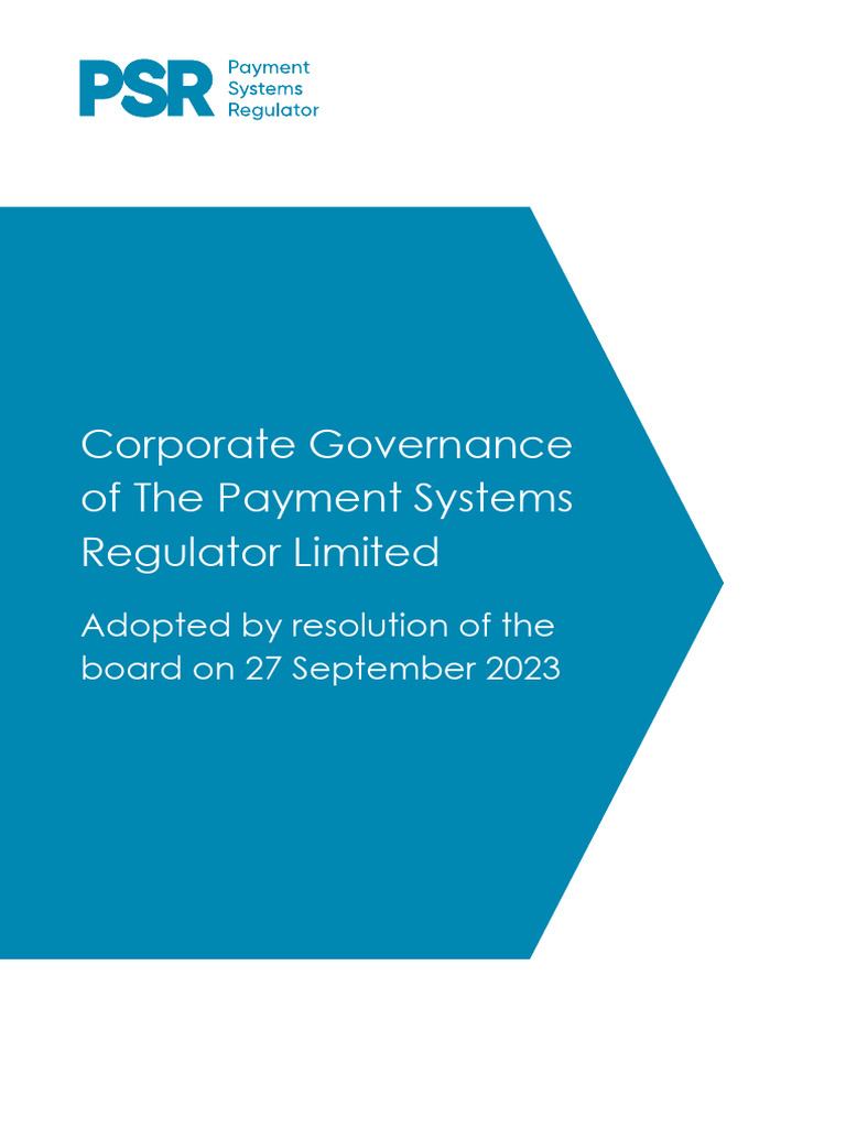 Corporate Governance of The PSR February 2024 | PDF | Internal Control ...