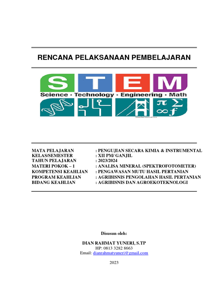 RPP STEM ANALISA SPEKTROFOTOMETER UV Vis | PDF