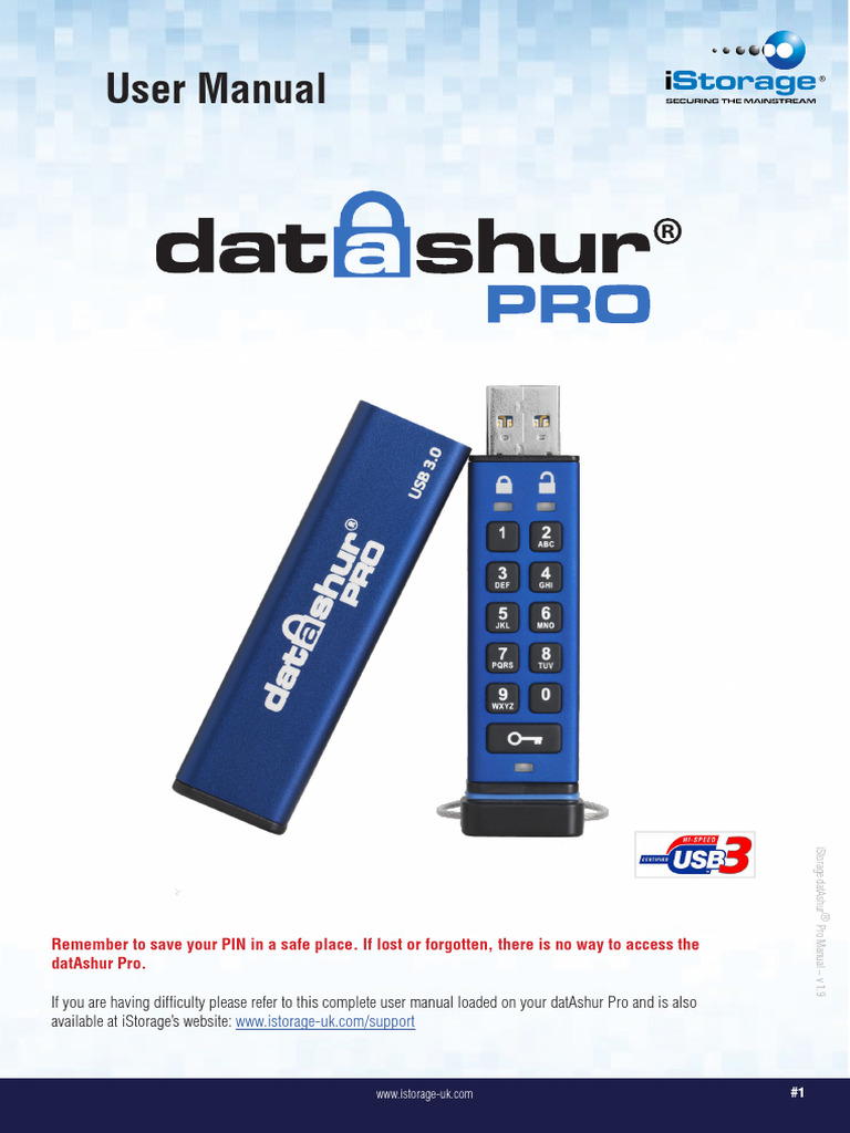 Datashur Pro User Manual v1.9 - FIPS | PDF | Personal Identification ...