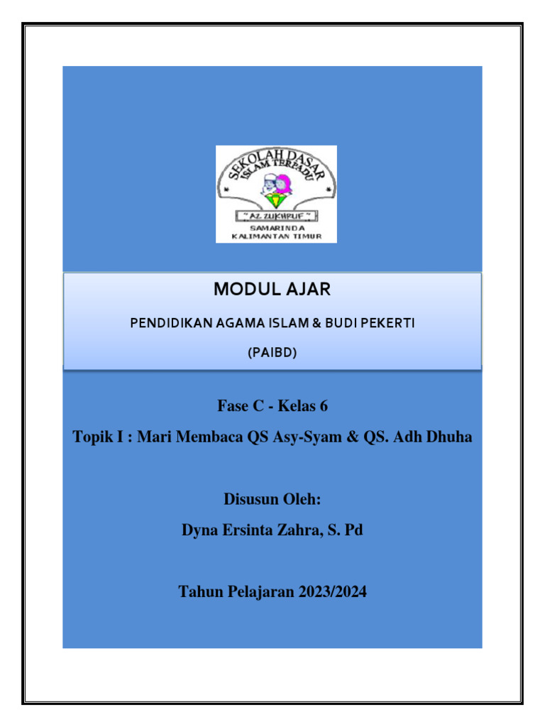 Modul PAI Kelas 6 Topik 1 | PDF | Karier & Perkembangan