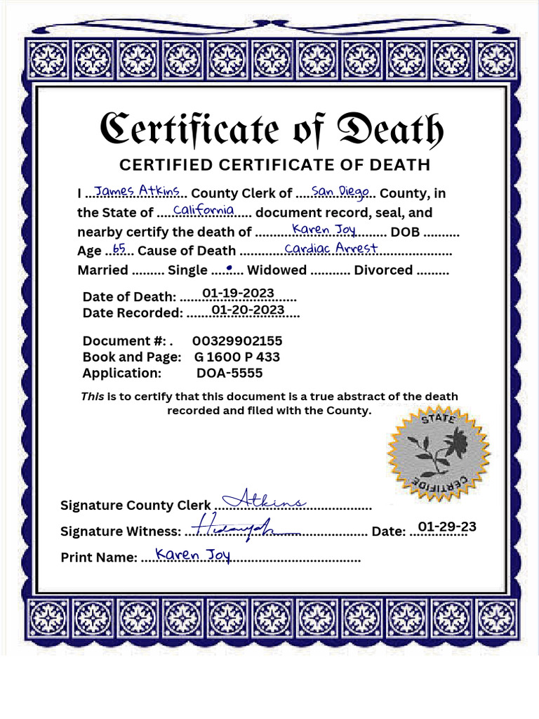 Death Certificate | PDF